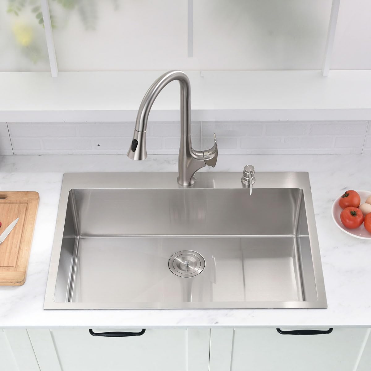 Snapklik.com : 32 -inch Drop In Kitchen Sink - VOKIM 32"x 19" Inch Drop ...