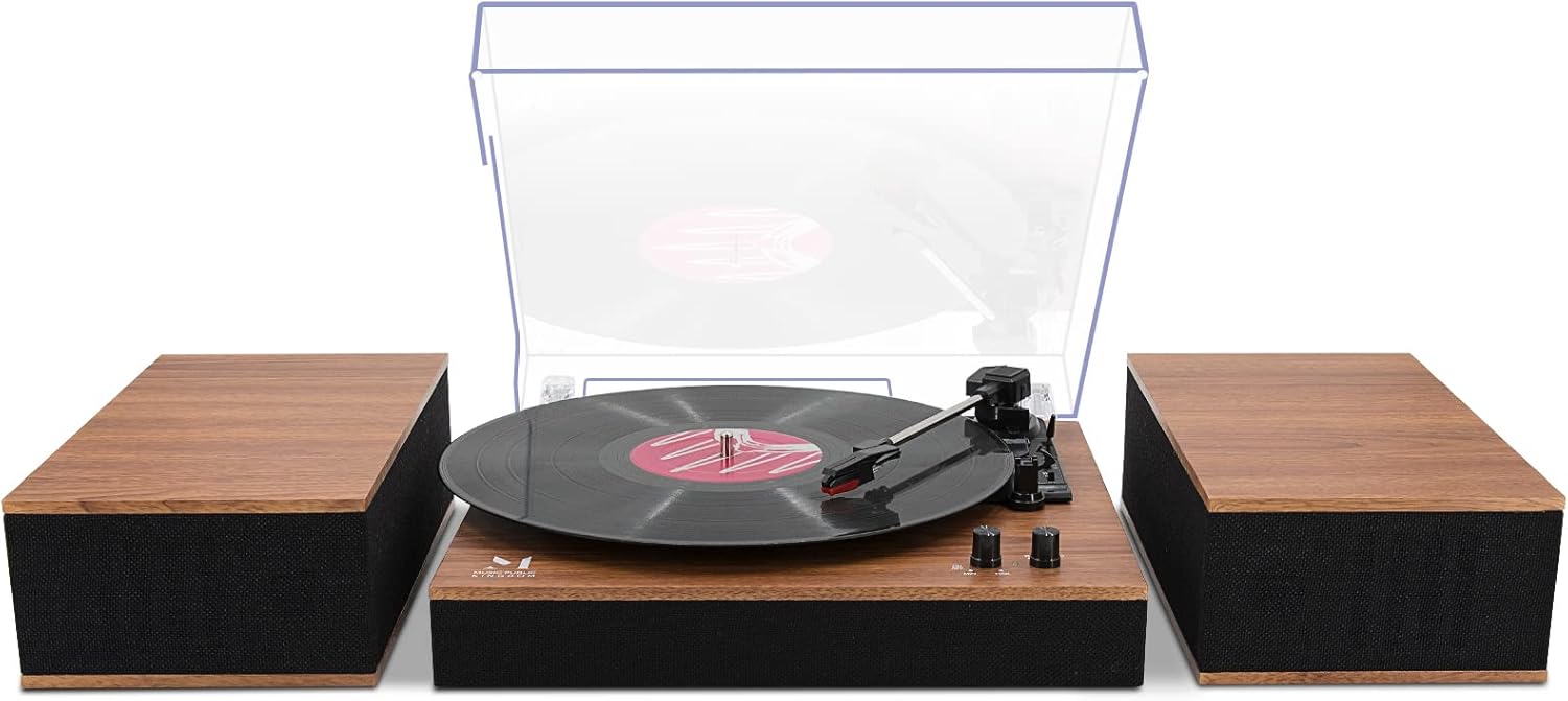 Amazon.com: MPK Bluetooth Record Player,Turntable HiFi System with ...