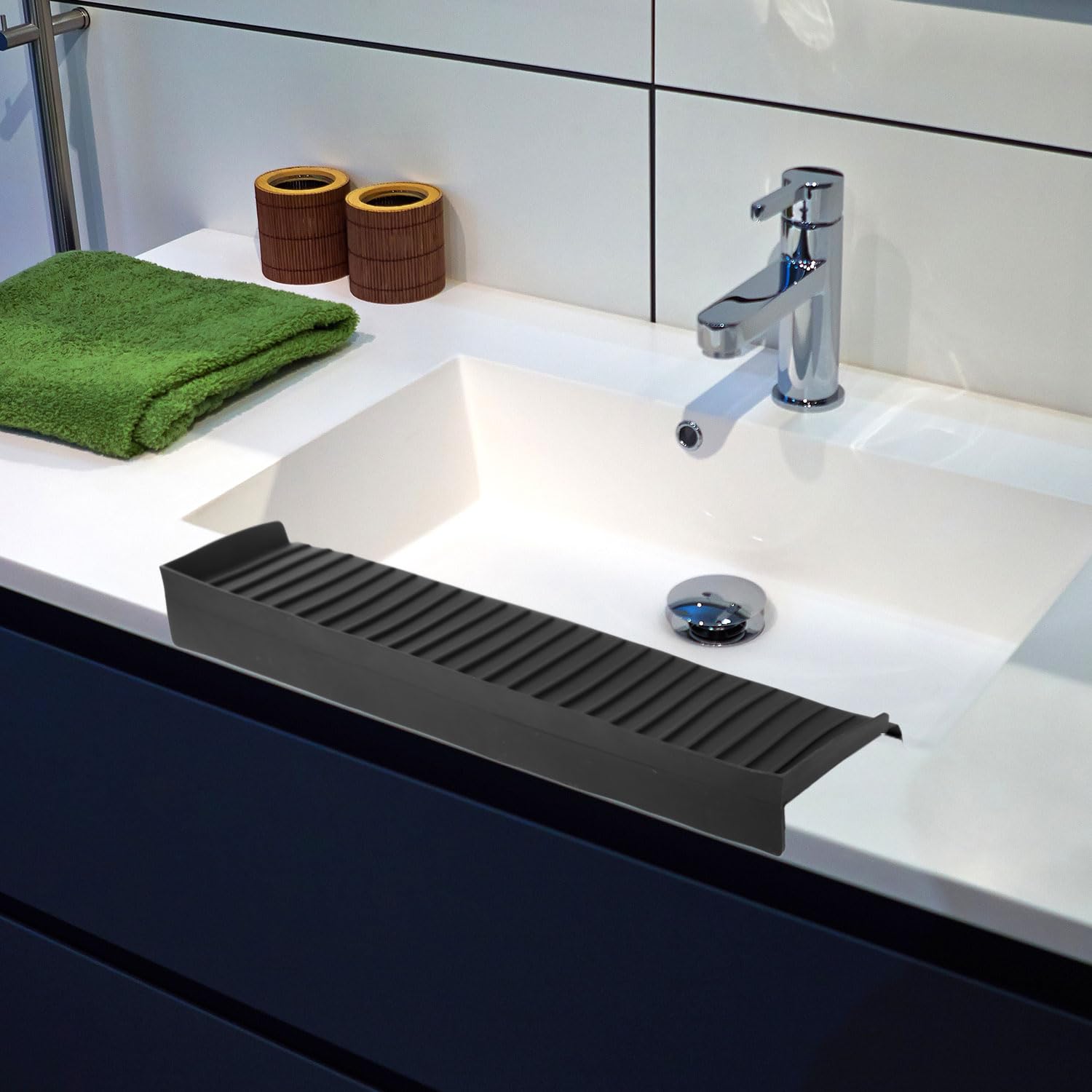 Porte-serviettes En Papier Noir Adhésif Sous Armoire - Support Mural De ...