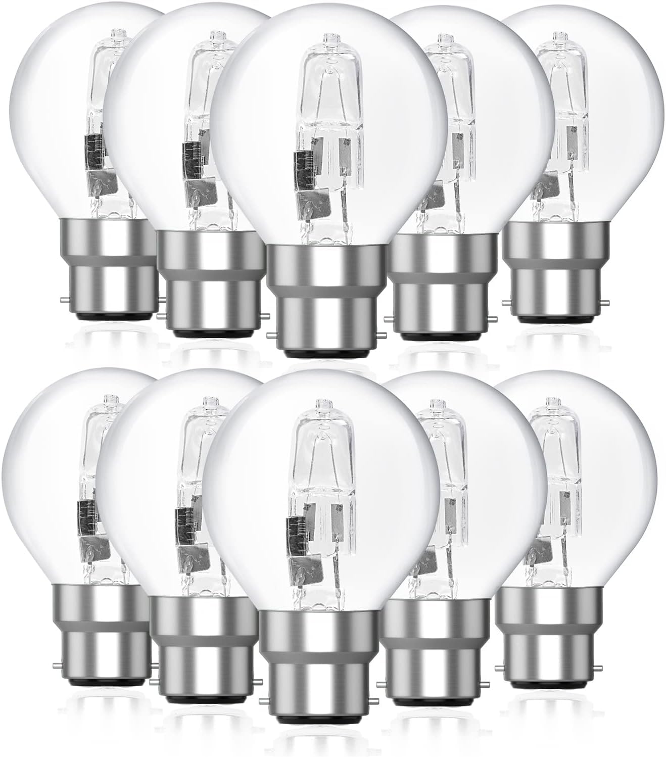Bonlux G45 B22 Halogen Light Bulbs, 42W, AC 220-240V 2700K Warm White ...