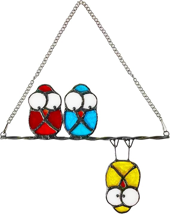 Amazon.com: Double-Side High Stained Glass Suncatcher Panel, Multicolor ...