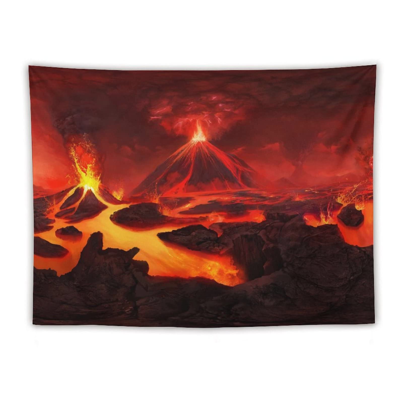 Amazon.com: AEOGHDE Tapestry Wall Hanging Volcano Eruption Lava Art HD ...