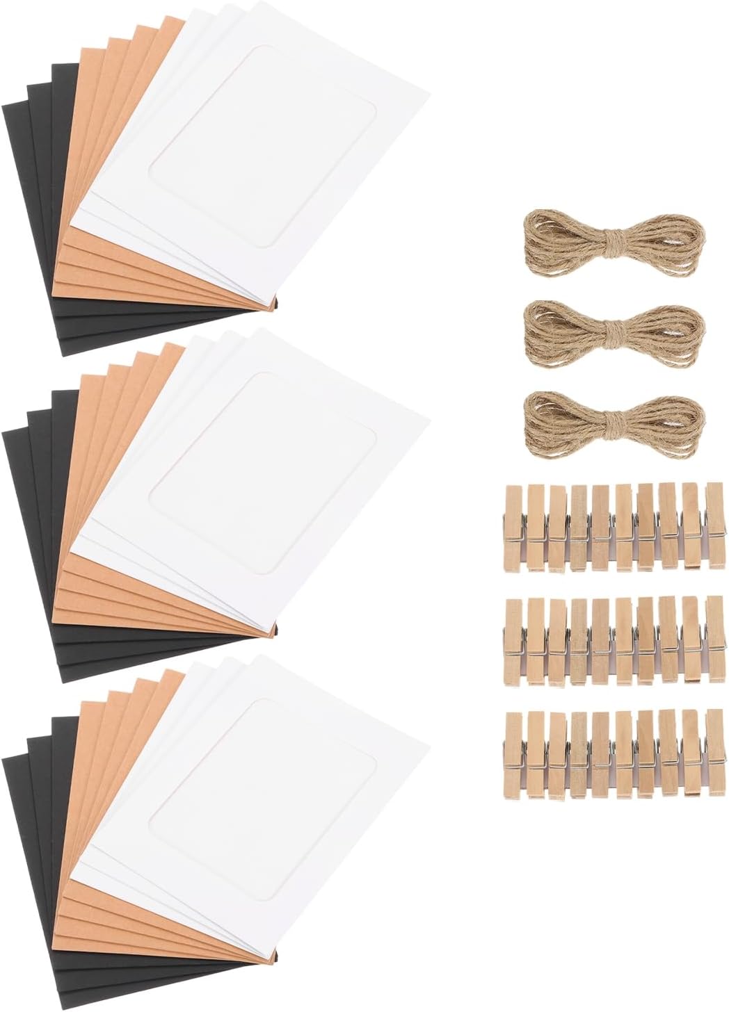 Amazon.com: uxcell 30pcs Paper Photo Frames Kit, 4 x 6 Kraft Photo ...