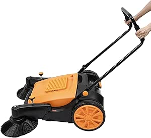 Amazon.com - simimasen Walk Behind Sweeper Outdoor Hand Push Sweeper 41 ...