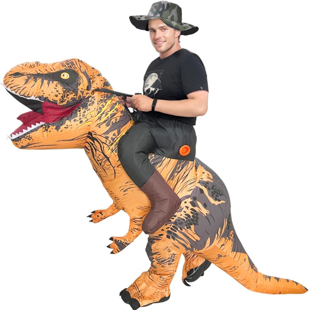 Amazon.com: Inflatable Dinosaur Costume Adult Blow Up Riding T-rex Suit ...