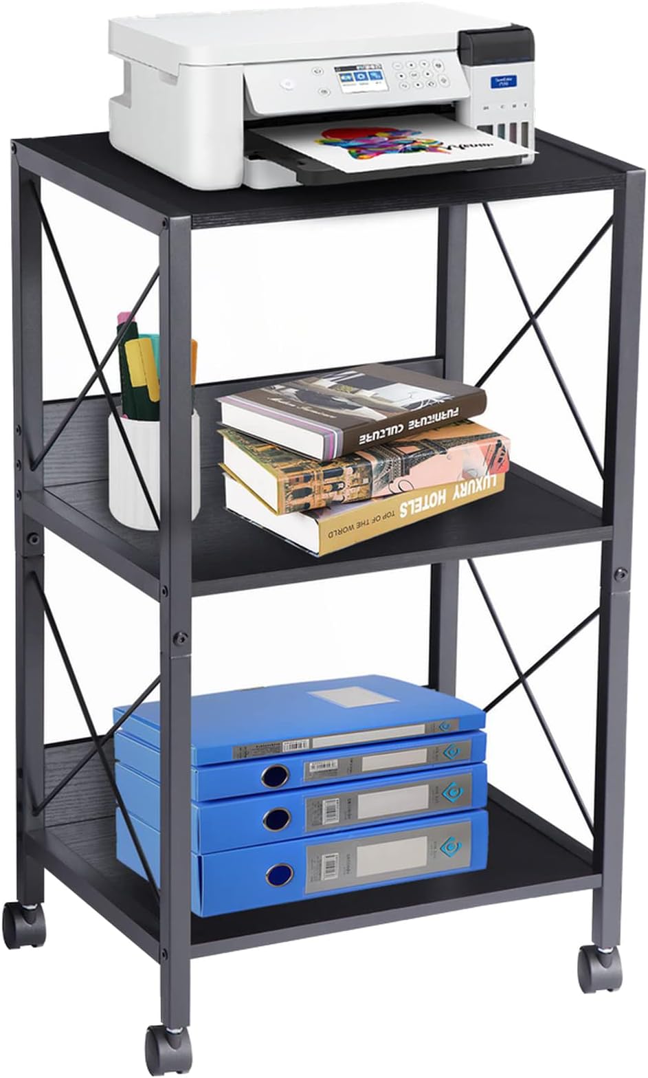 Amazon.com : TooCust 3 Tier Printer Stand with Wheels, 17'' L x 13'' W ...