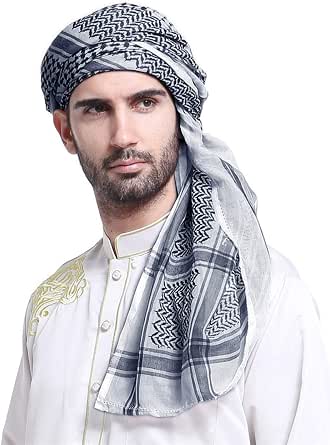 Arab Keffiyeh Shemagh - Turbante árabe para adultos, bufanda musulmana ...