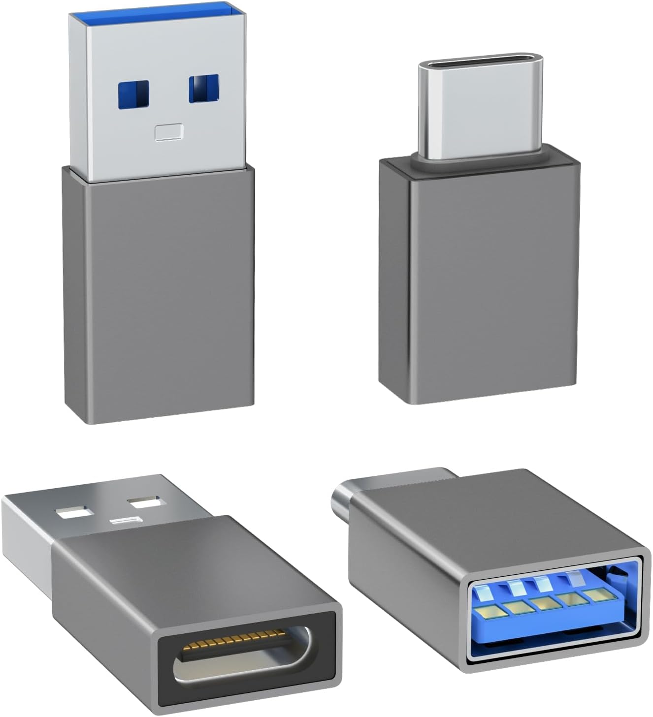 Amazon.com: 4-Pack USB C to USB Adapters, with 2 Type C Female to A ...