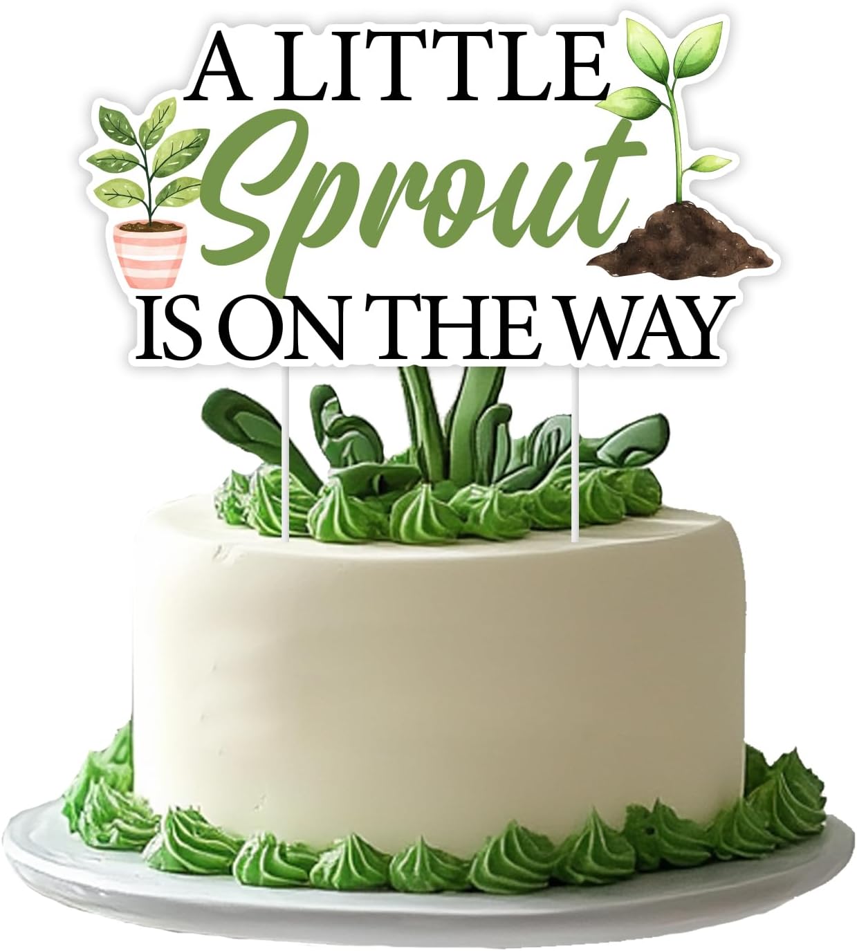 Amazon.com: Cheereveal A Little Sprout Is On The Way Cake Topper, Baby ...