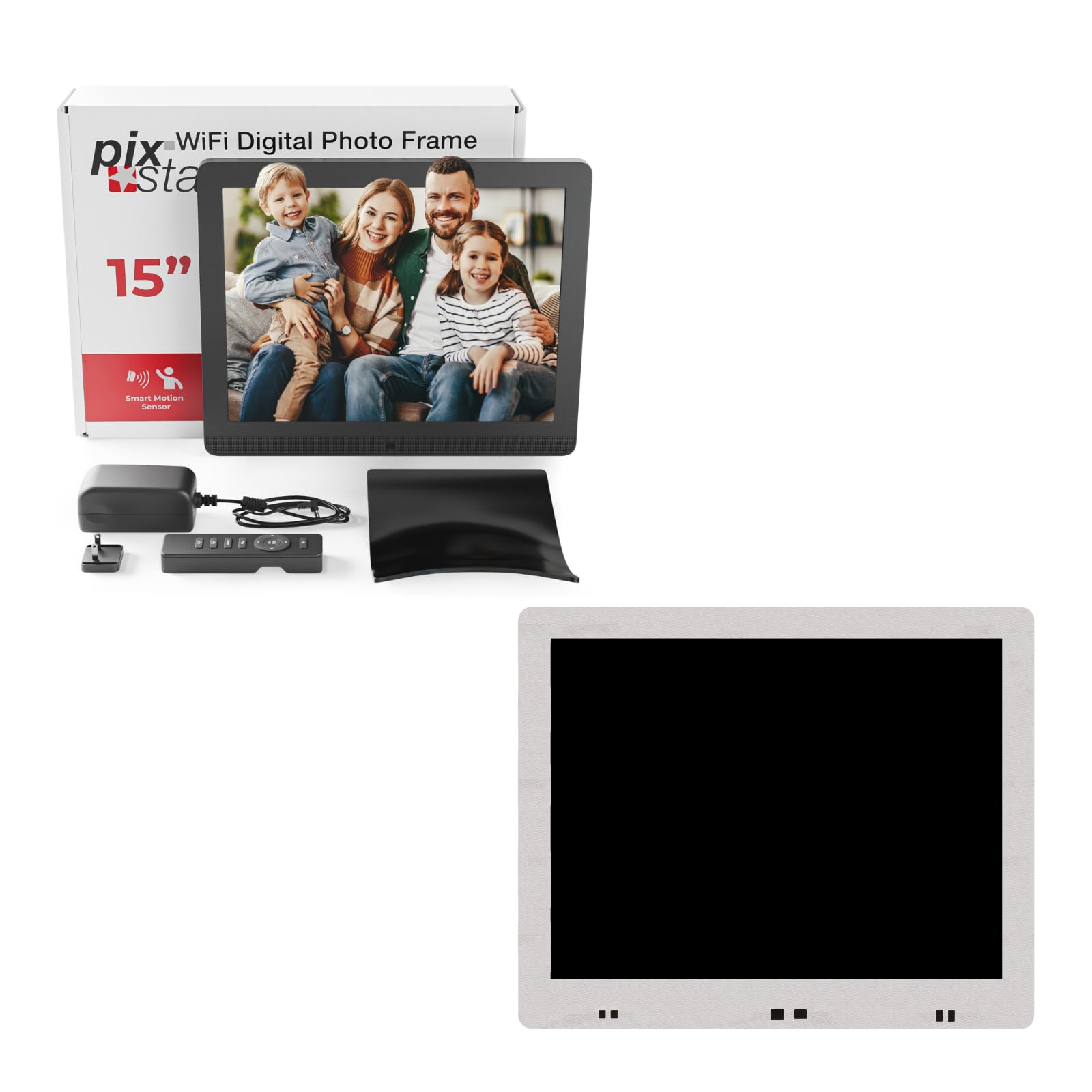 Amazon.com : Pix-Star 15 Inch Digital Photo Frame with 15 Inch White ...