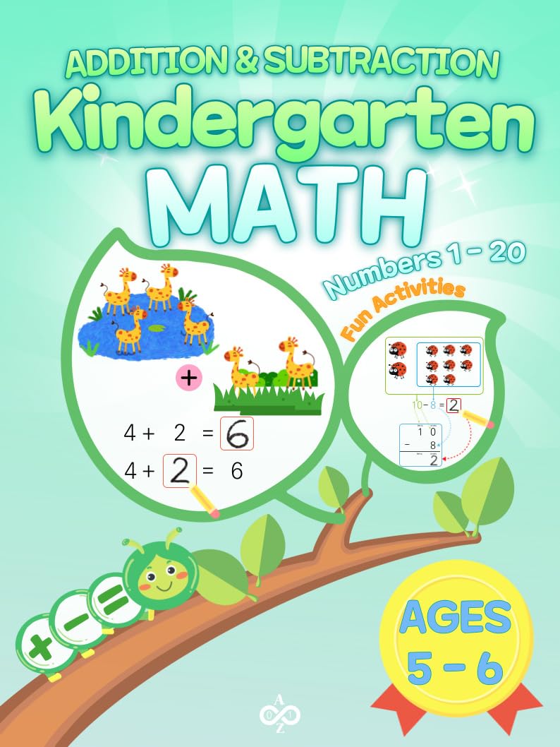 Amazon.com: Addition & Subtraction Workbook for Pre-K & Kindergarten ...