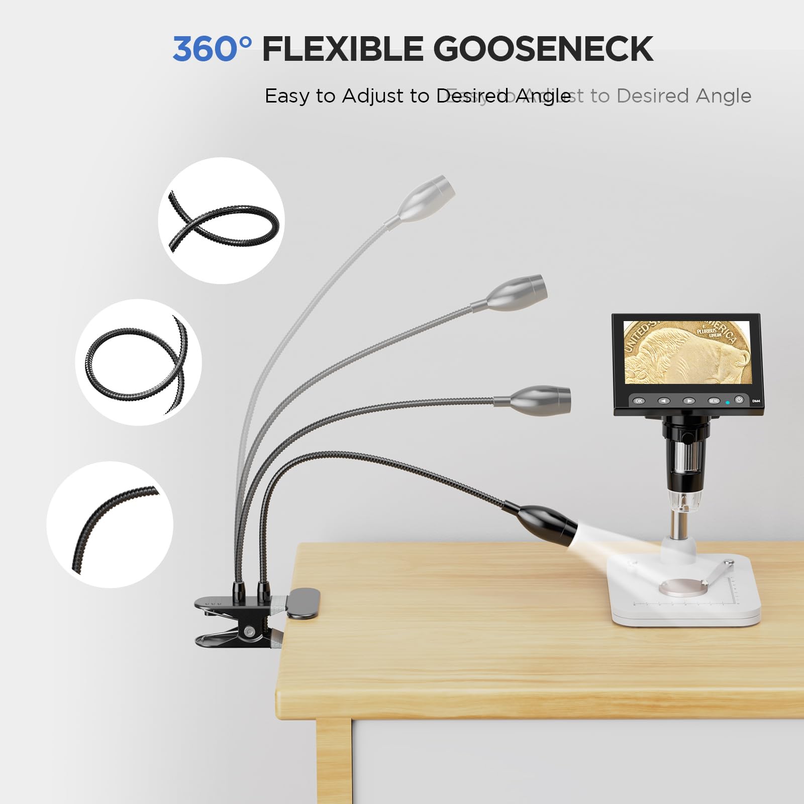 Snapklik.com : TOMLOV Digital Microscope Gooseneck LED Fill Lights GL06 ...