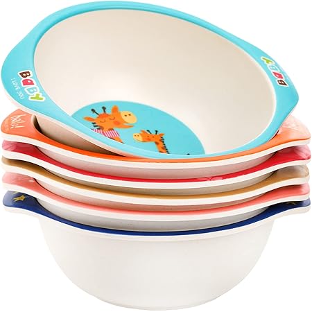 Amazon.com: Bamboo Bowls for Kids, Super Cute - Easy to Clean - Eco ...