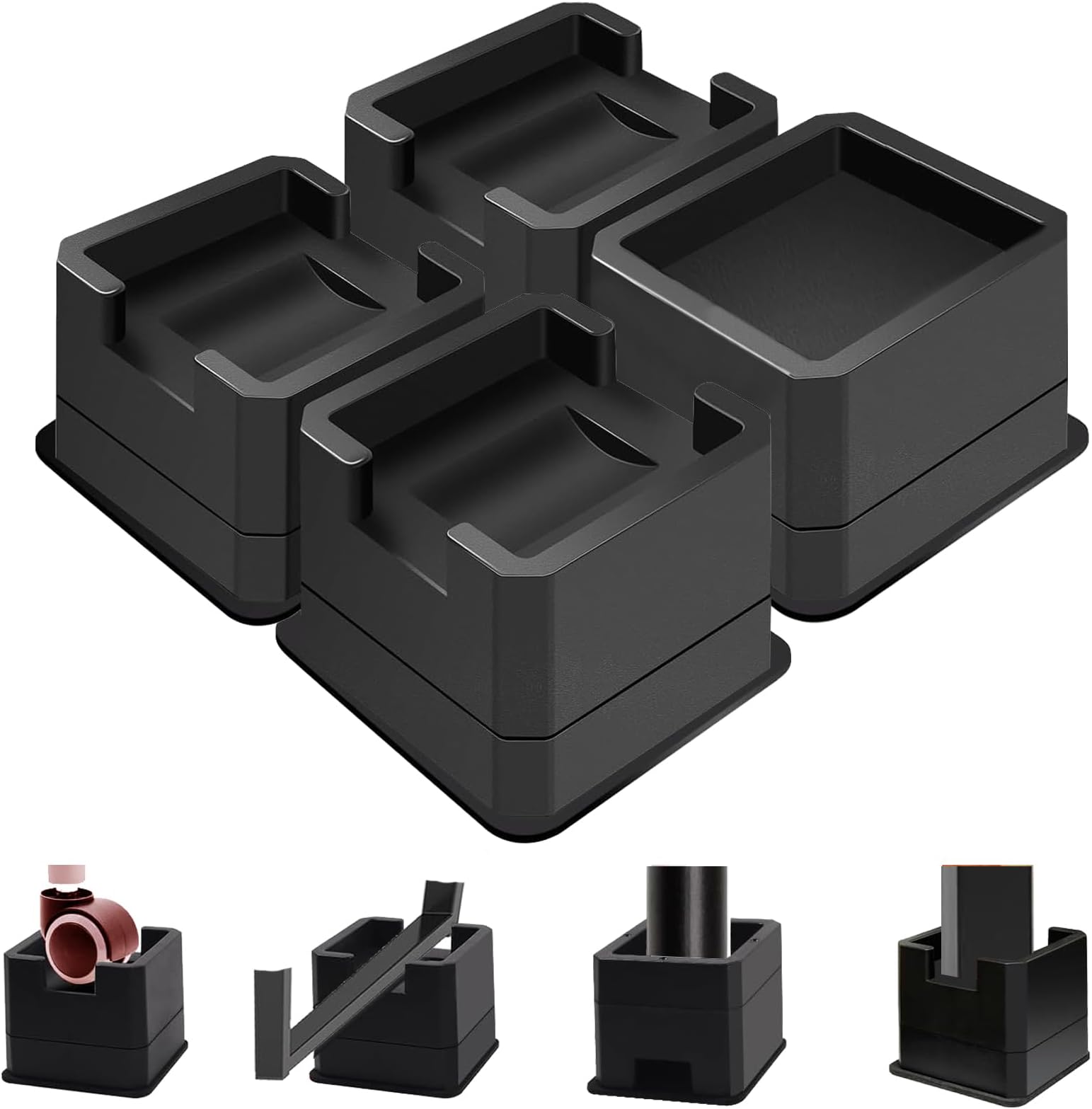 Amazon.com: MUADUTYY Bed Risers 2 Inch Heavy Duty Durable Plastic ...