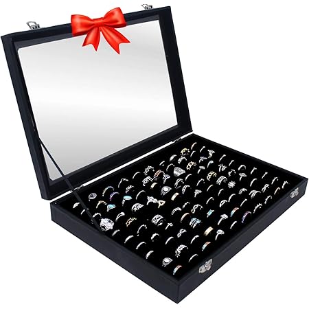 Amazon.com: Glass Top Display Case 36 Slot Ring Insert Liner New ...