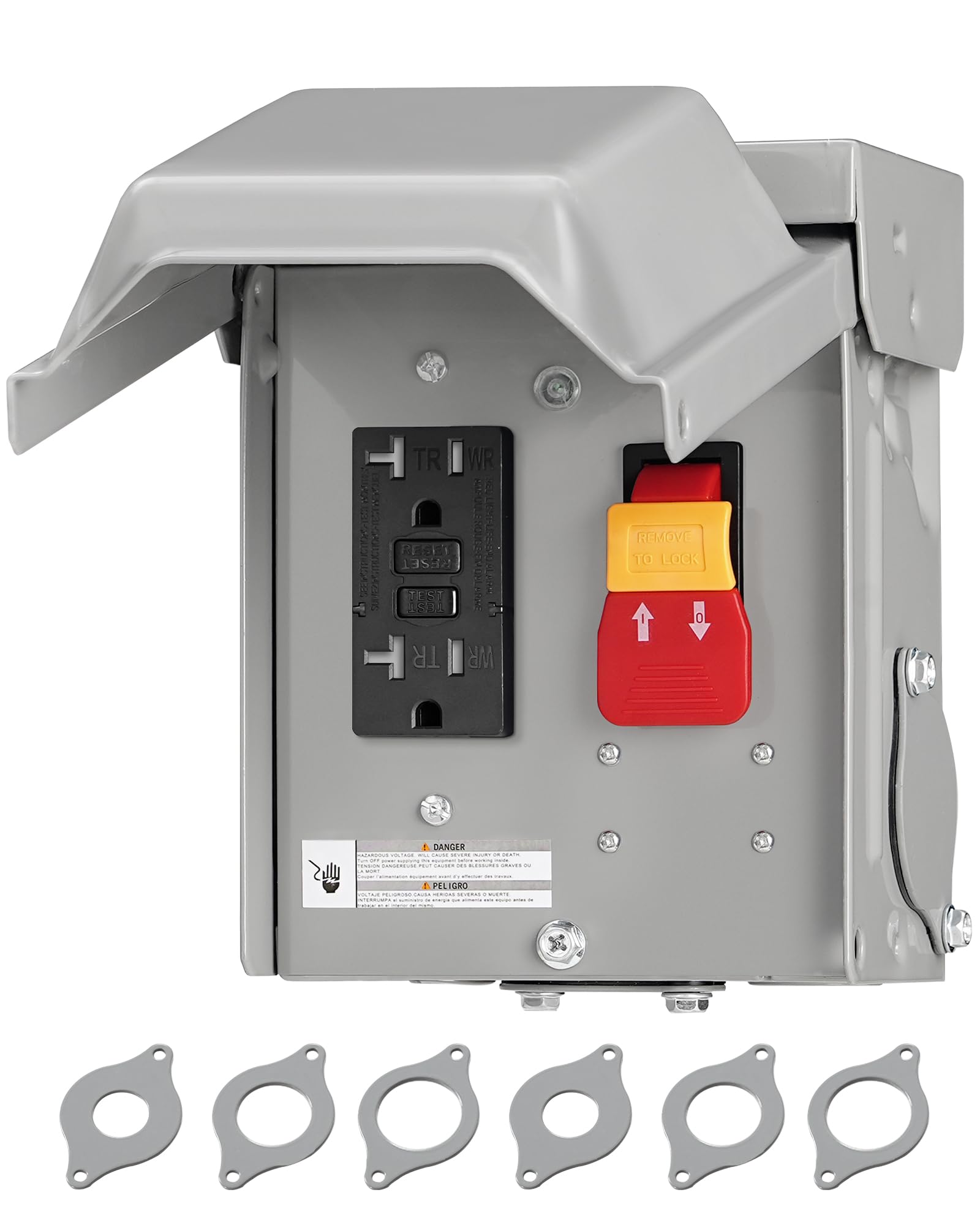 WILAWELS Outdoor Electrical Outlet Box with 20 Amp WRTR GFCI Receptacle ...