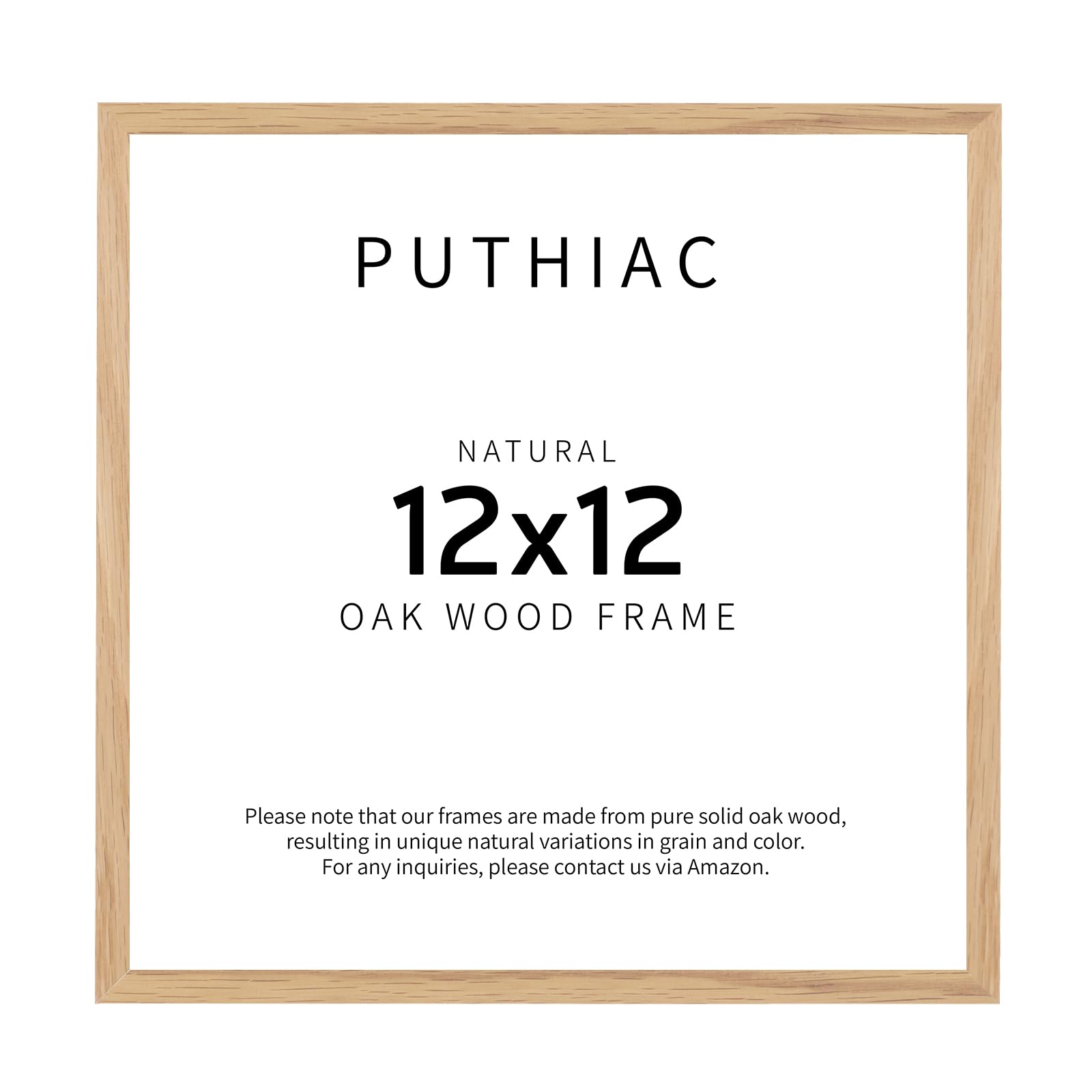 Amazon.com - puthiac 12x12 Oak Wood Picture Frame - Minimalist 12x12 ...