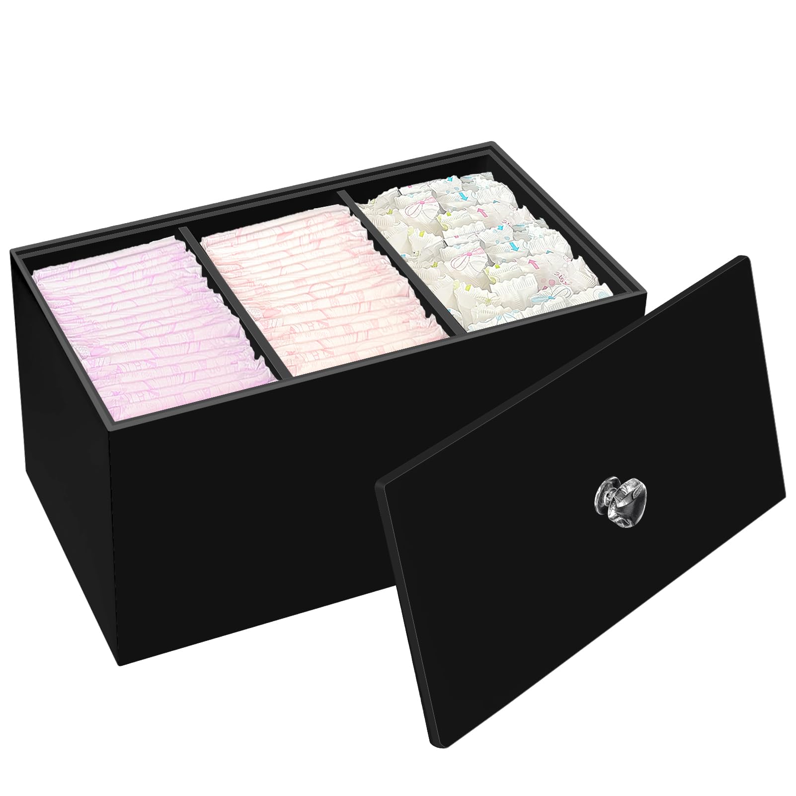 Amazon.com: Tampon Box for Bathroom, Tampons and Pads Storage Holder ...