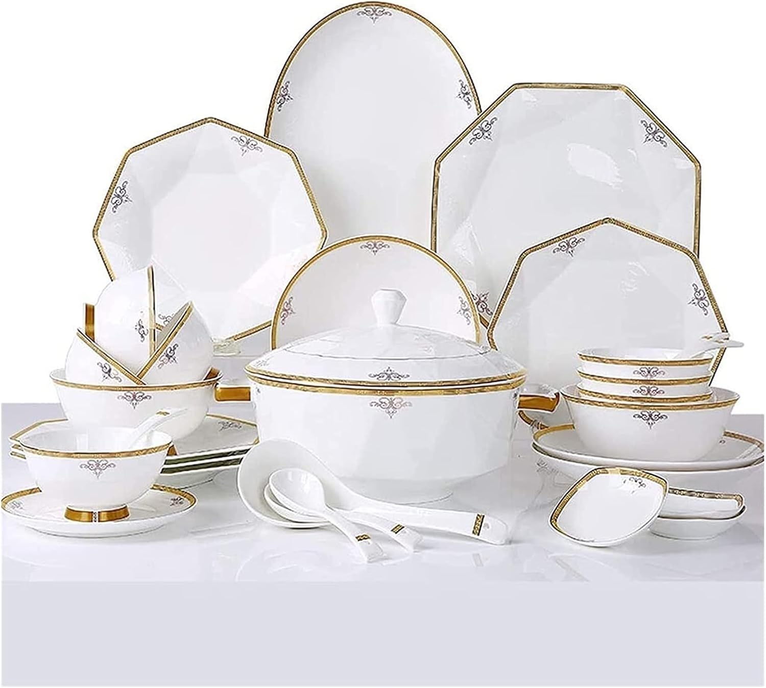 Amazon.com | Dinnerware Set Dinner Party Tableware Service Set Ceramics ...