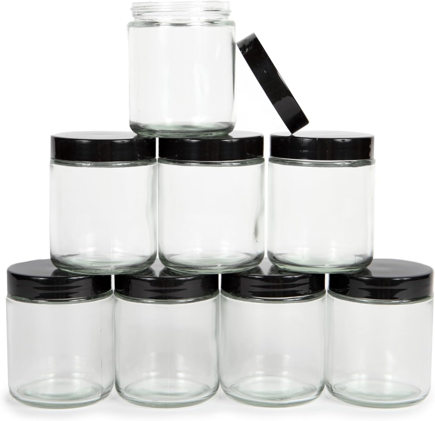 Amazon.com: Vivaplex, Cobalt Blue, 8 ounce, Round Glass Jars, with ...