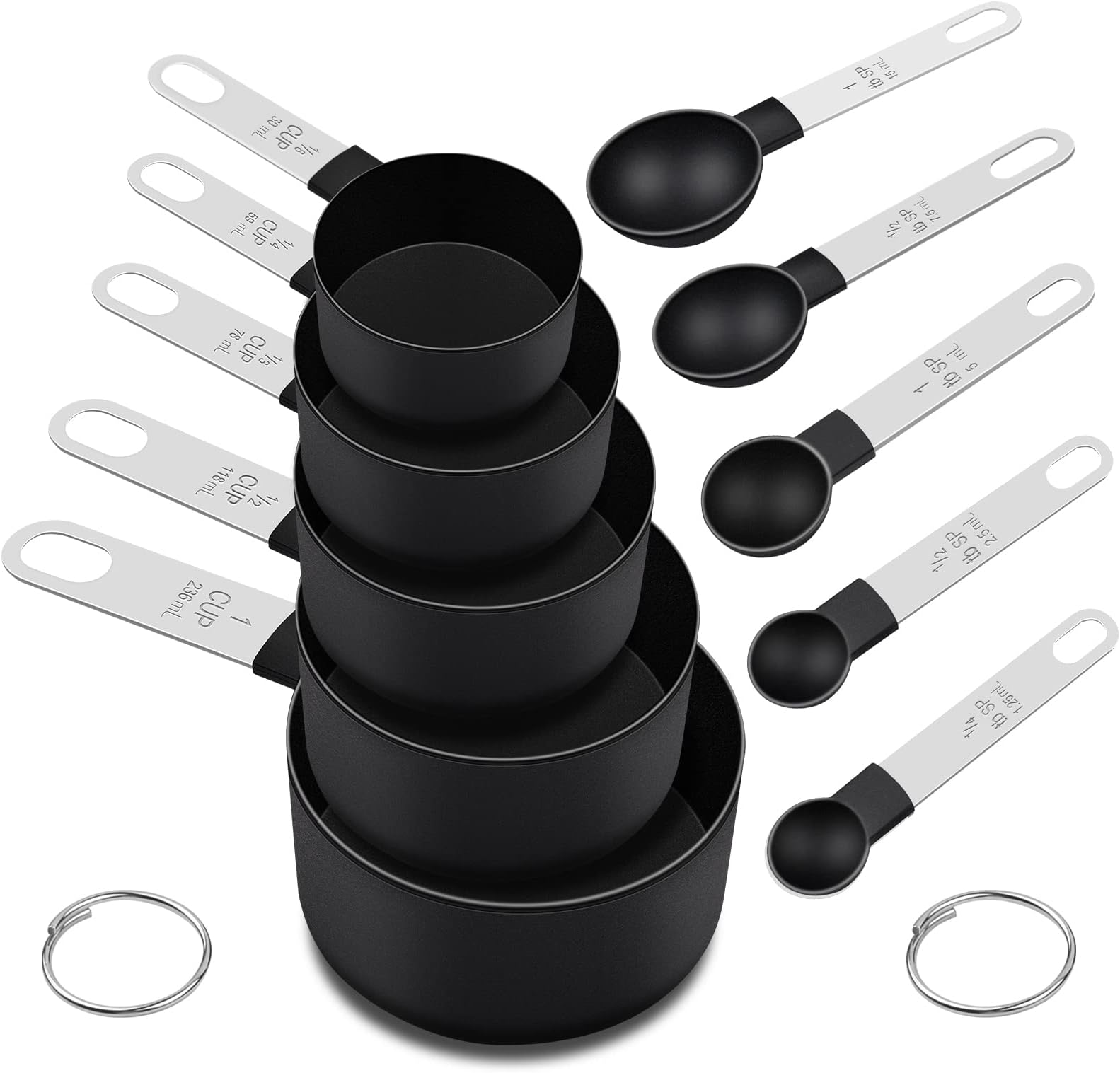 U-Taste 18/8 Stainless Steel Measuring Cups and Spoons Set of 12 ...