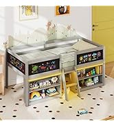 Amazon.com: KOMFOTT Twin Size Loft Bed with L-Shaped Desk & Storage ...
