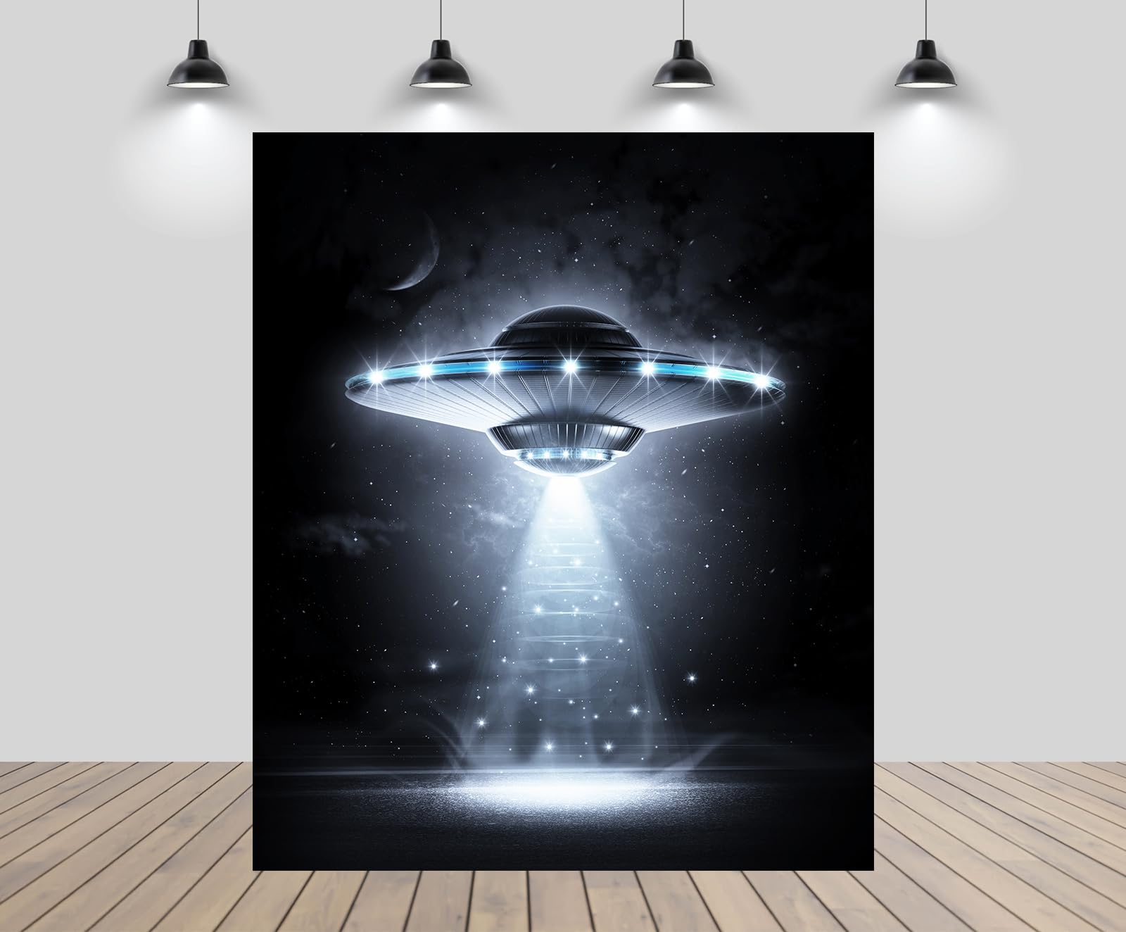 Amazon.com : CHNYWORK 5ftx7ft UFO Backdrop Flying Saucer Science ...