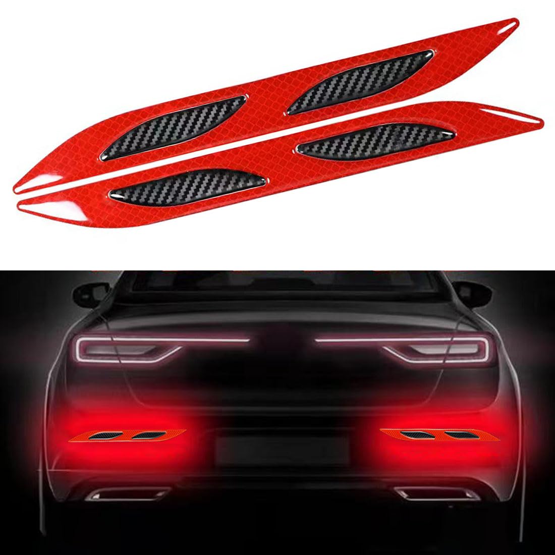 2 PCS Car Strong Reflective Stripe Stickers,Car Trunk Reflective ...