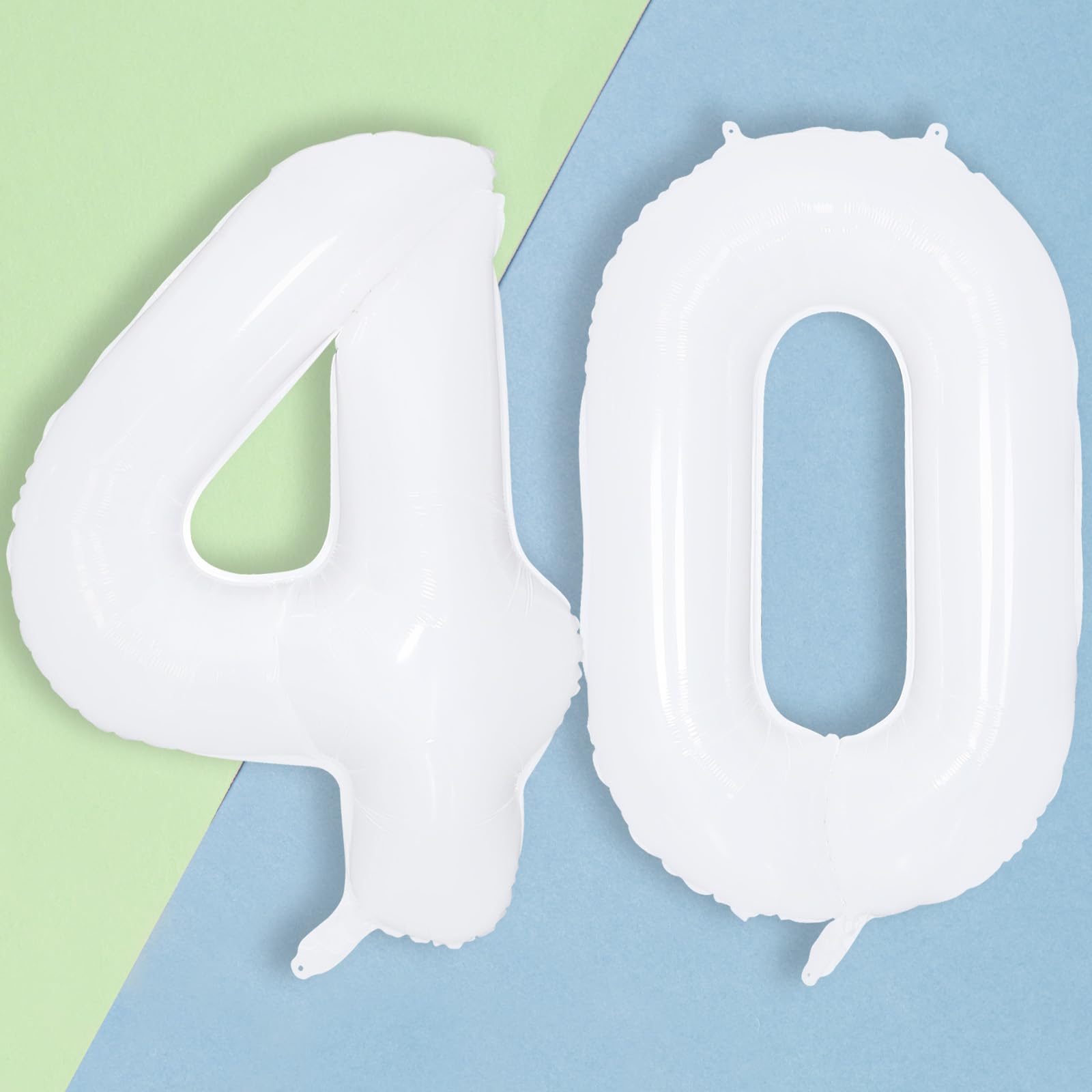 Amazon.com: 40 Balloons White, Giant Number 4 & 0 Helium Foil Balloon ...
