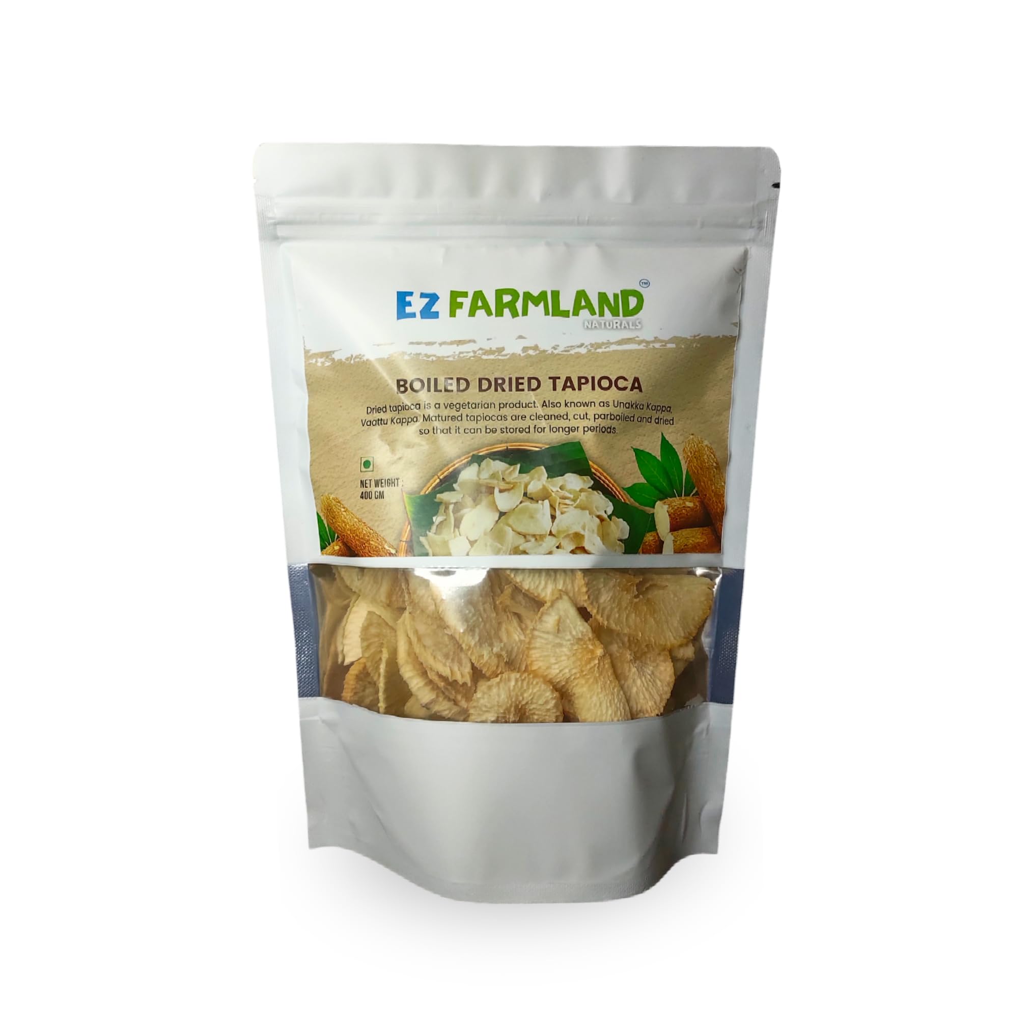 Buy Ez Farmland Natural Boiled Dried Tapioca 400 g Pack/Cassava/Natural ...