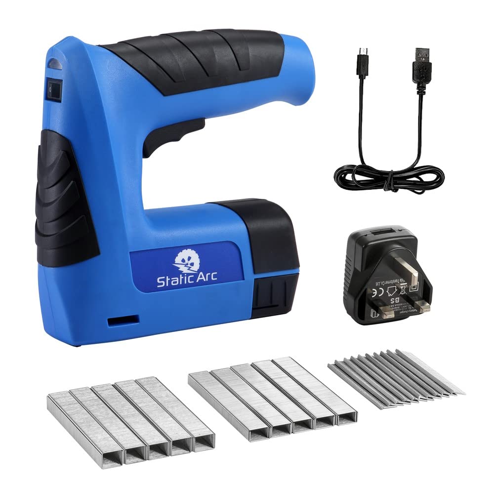 Cordless Staple Nail Gun 2in1 Electric Battery Rechargable Track PINS ...