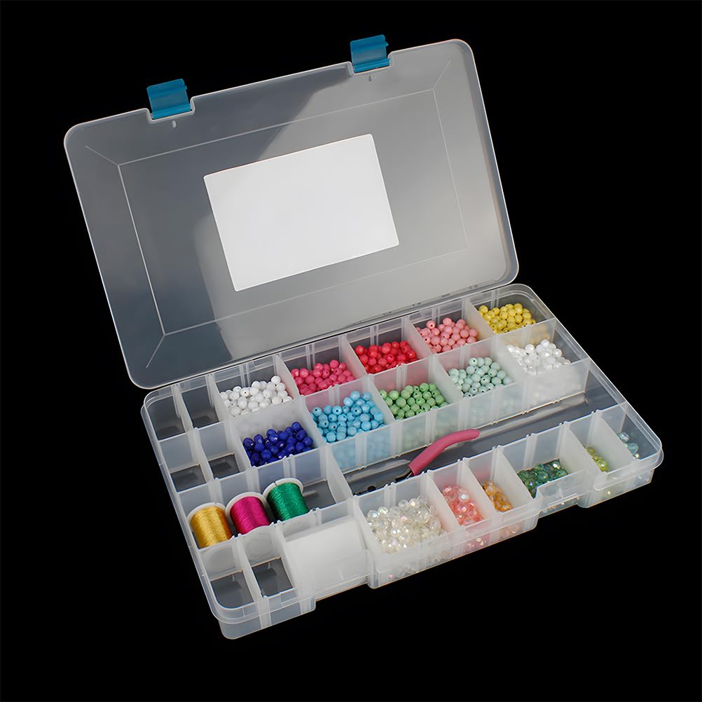 Amazon.com: 24 Grids Clear Plastic Organizer Box with Adjustable ...