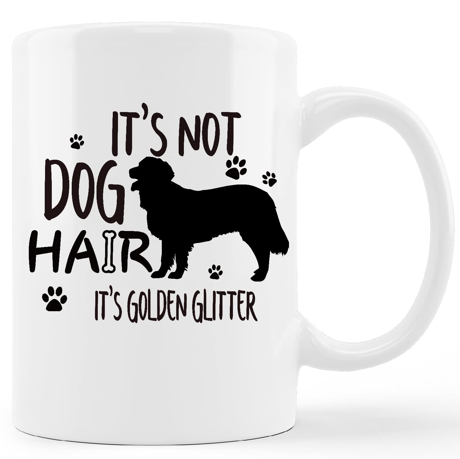 Amazon.com: kunlisa Funny Golden Dog Mug Cup,It's Not Dog Hair It's Golden Glitter Ceramic Mug ...