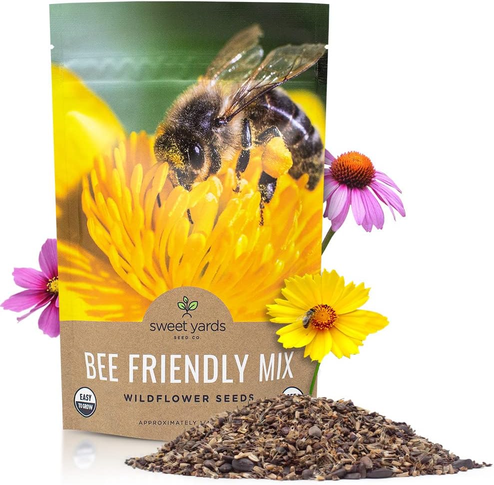 Amazon.com : Bee Friendly Wildflower Seed Mix - Bulk 1/4 Pound Bag ...