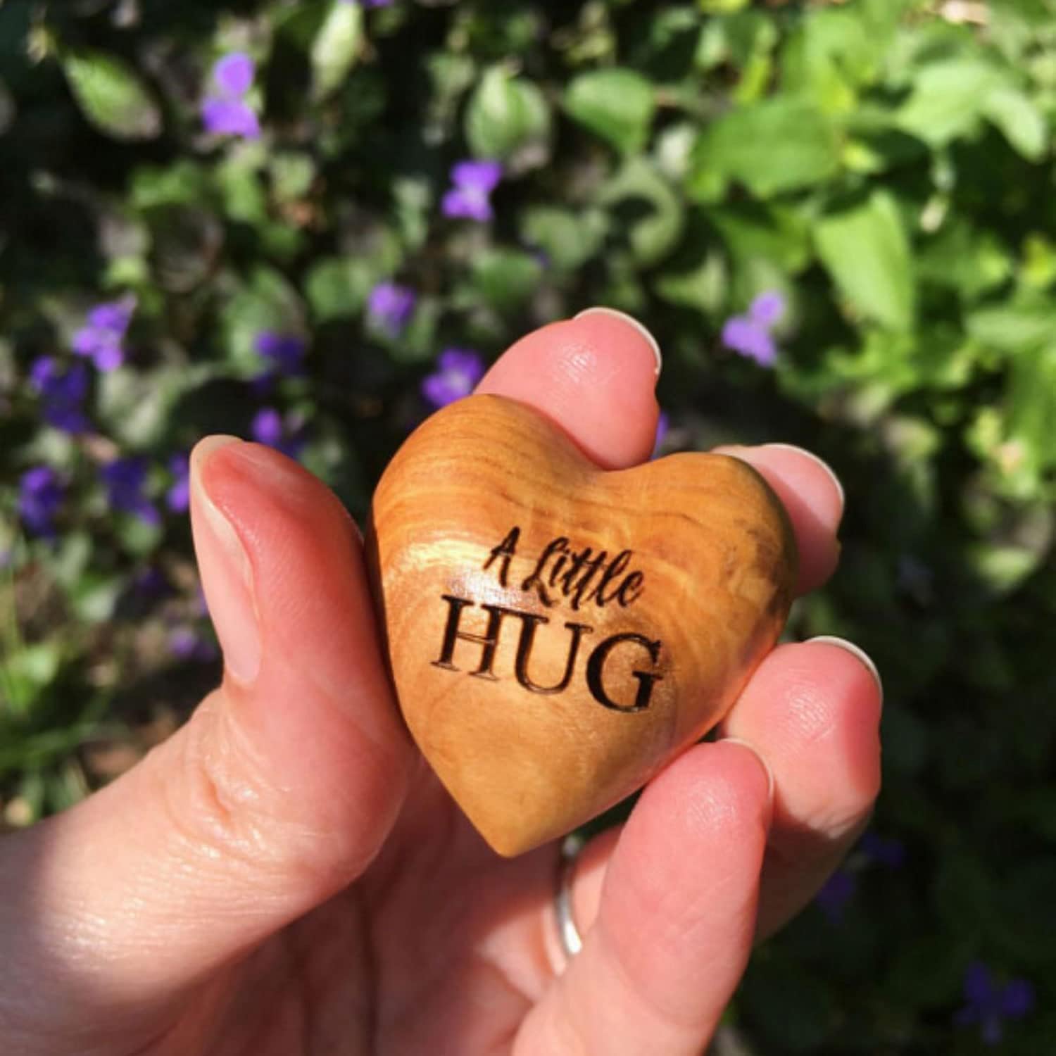 Amazon.com: SNNAQSFR Pocket Hug Wooden Heart Token - A Little Pocket ...