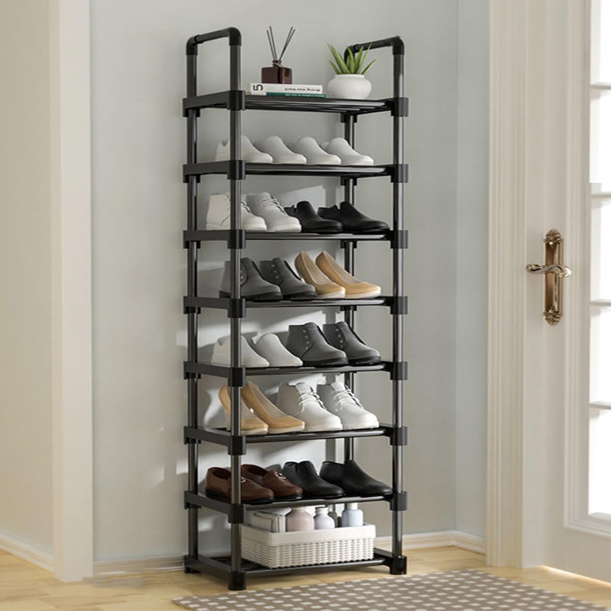 Amazon.com: WEECRON Tall Shoe Rack Vertical Boots Organizer Storage ...