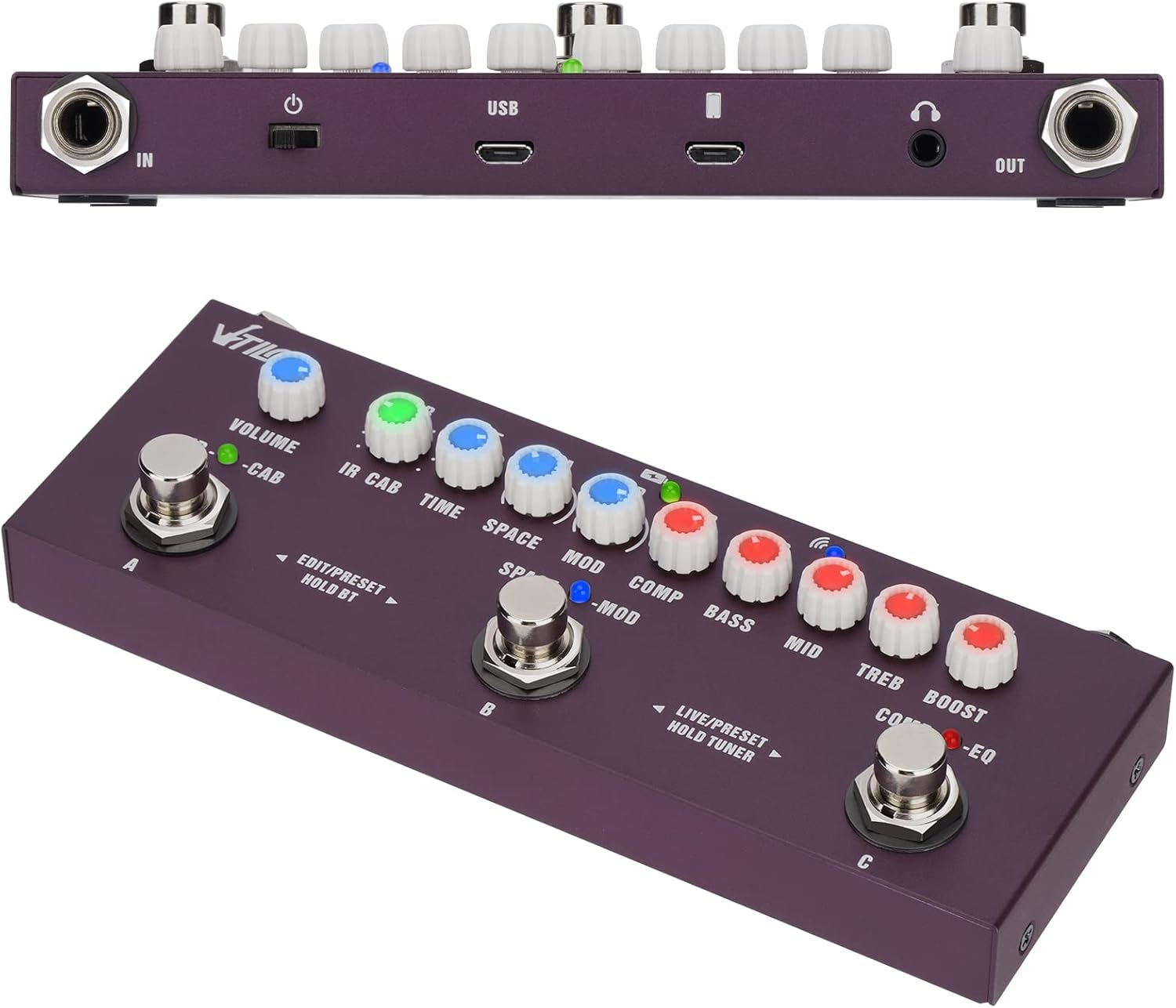 Amazon.com: Pro Multi Electric Bass Effect Pedal,8 Classic Bass IR ...