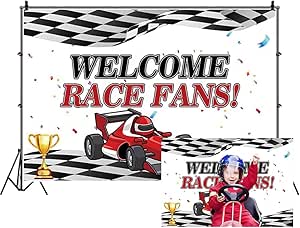 Amazon.com : DORCEV 5x3ft Welcome Race Fans Banner Backdrop Racing ...
