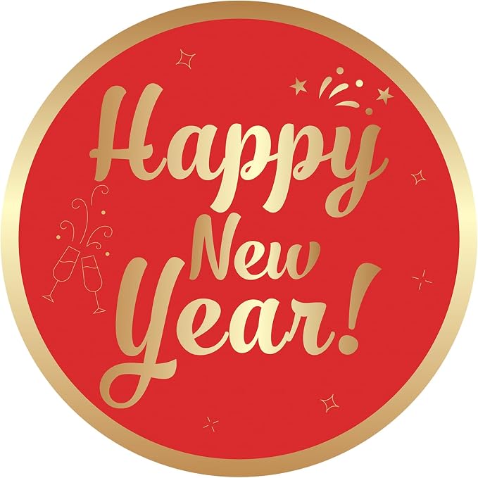 Amazon.com: Anwyll Happy New Year Stickers - 120Pcs 2Inch Merry ...