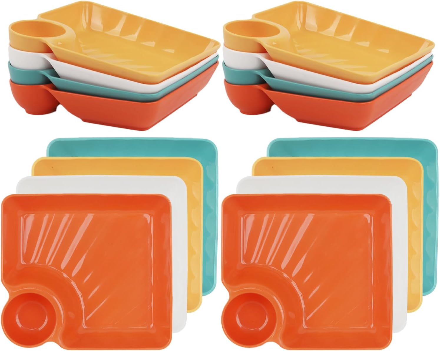 Amazon.com | Coobbar Chip and Dip Serving Platter Set,12 Pack Divided ...