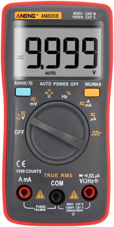 Alloet AN8008 True-RMS Digital Multimeter Square Wave Voltage Ammeter ...