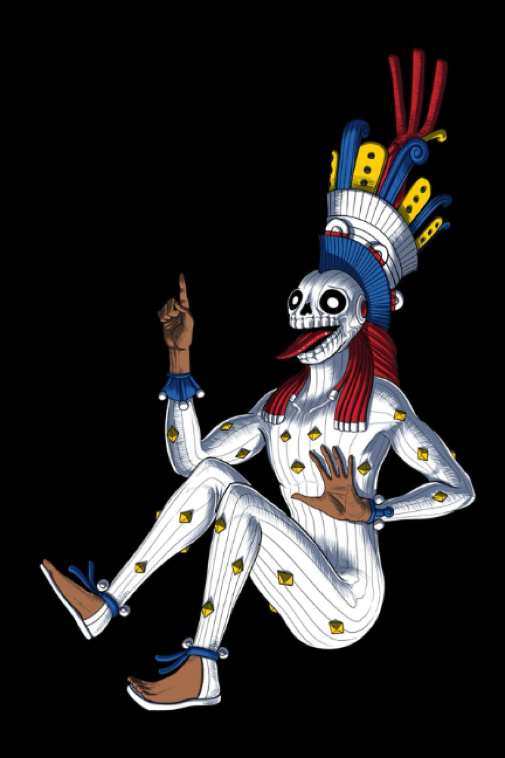 Aztec Notebook: Ancient Aztec God Mictlantecuhtli Black Lined Notebook ...