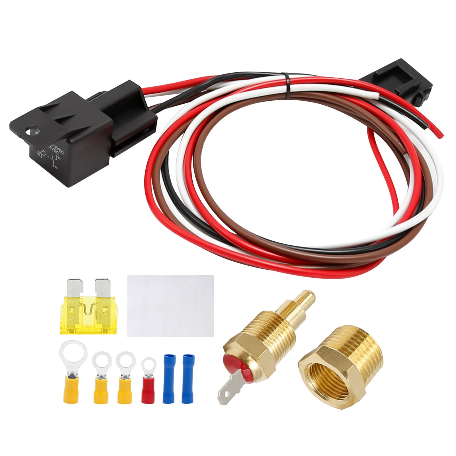 Snapklik.com : Fan Sensor Switch Electric Cooling Fan Thermostat Kit ...