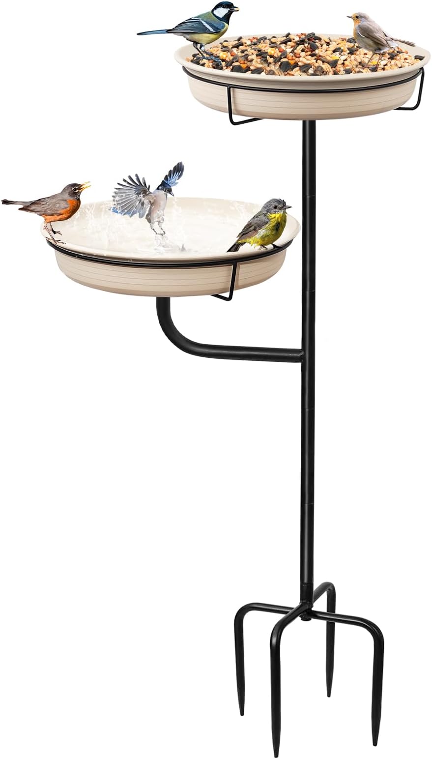 Amazon.com: SMQLJXC 41 in Tall Flamingo Outdoor Bird Bath, Metal Bird ...