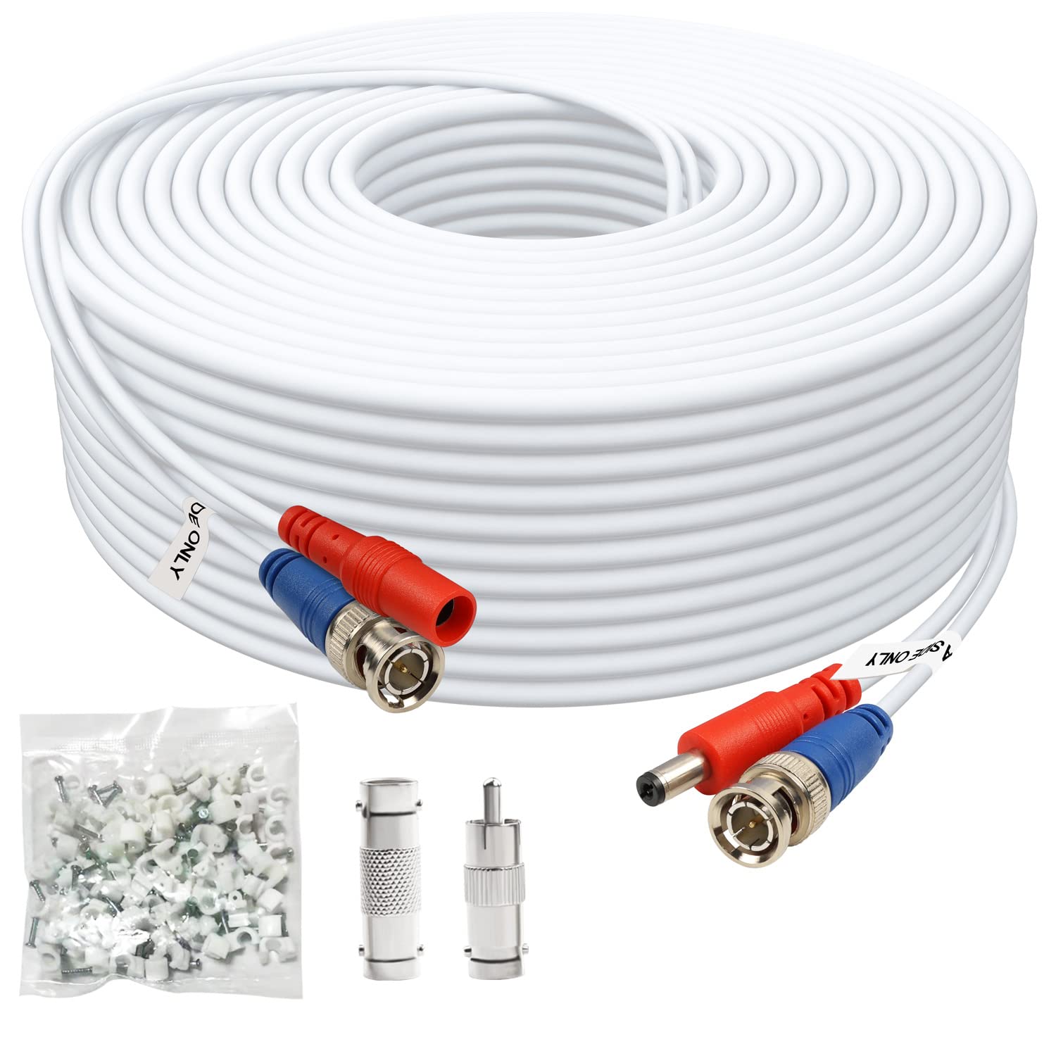 Coaxial BNC Male Security Camera Dual Powers&Video Cables BNC Video ...