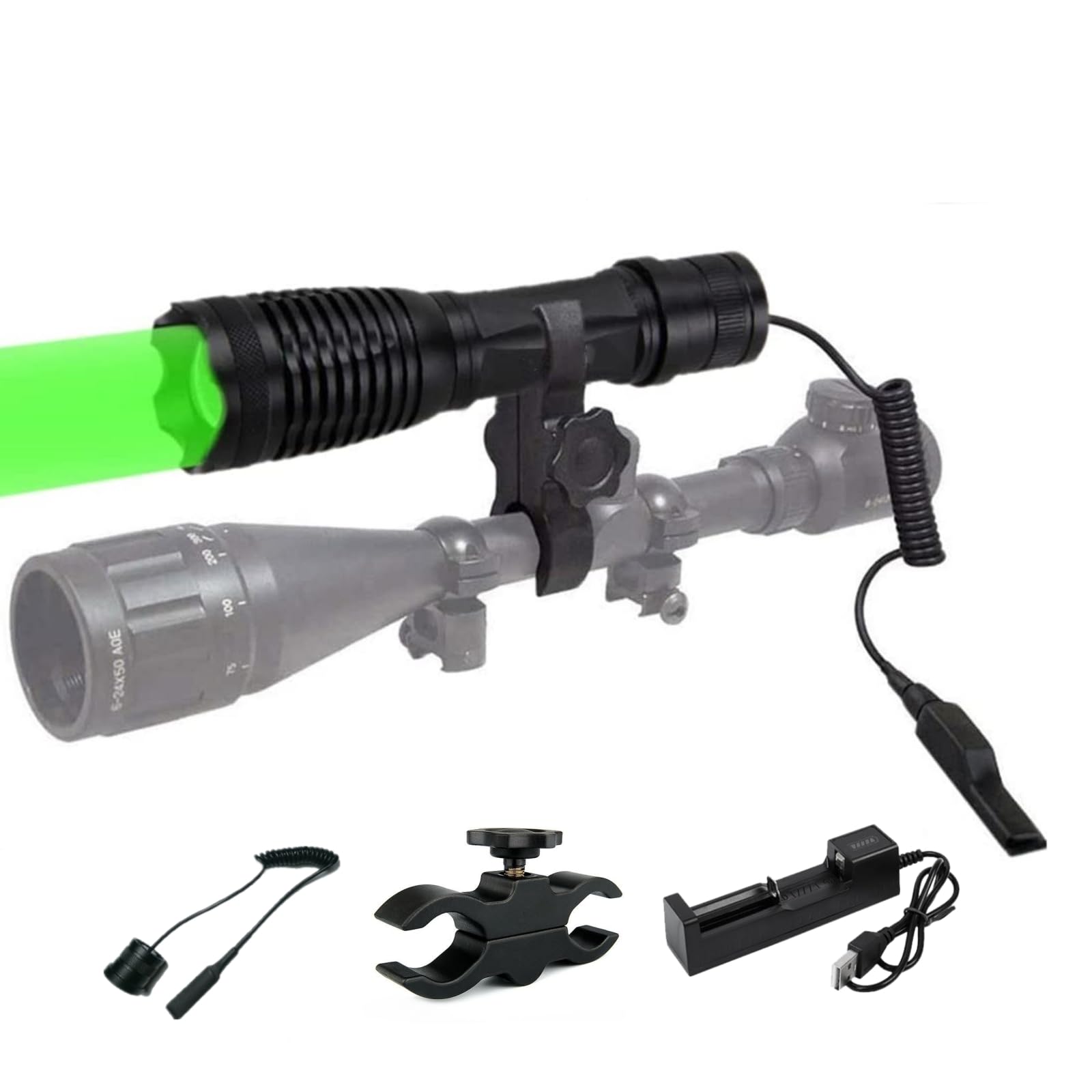 Snapklik.com : Green Light Flashlights, Long Range Hunting Light ...