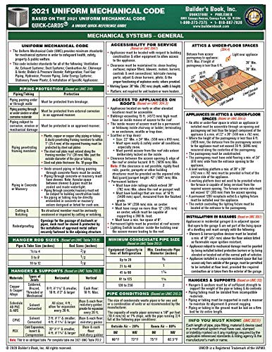 2021 Uniform Mechanical Code Quick-Card | Amazon.com.br