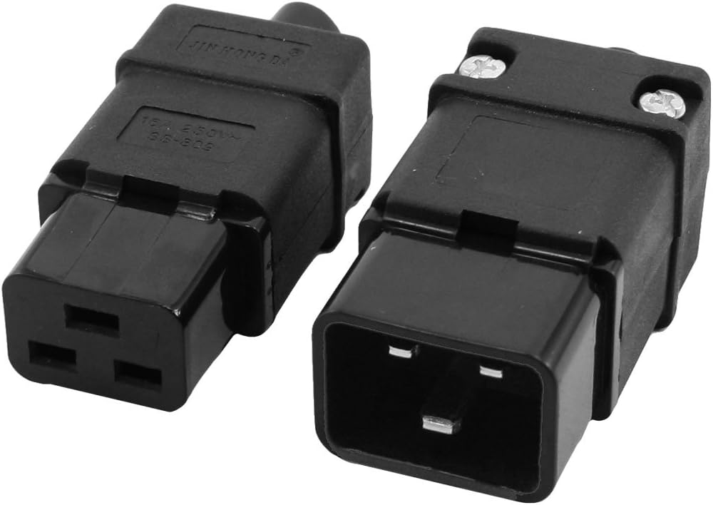 Amazon.com: IIVVERR 2 in 1 16A 250VAC IEC320 Series C19 Connector C20 ...