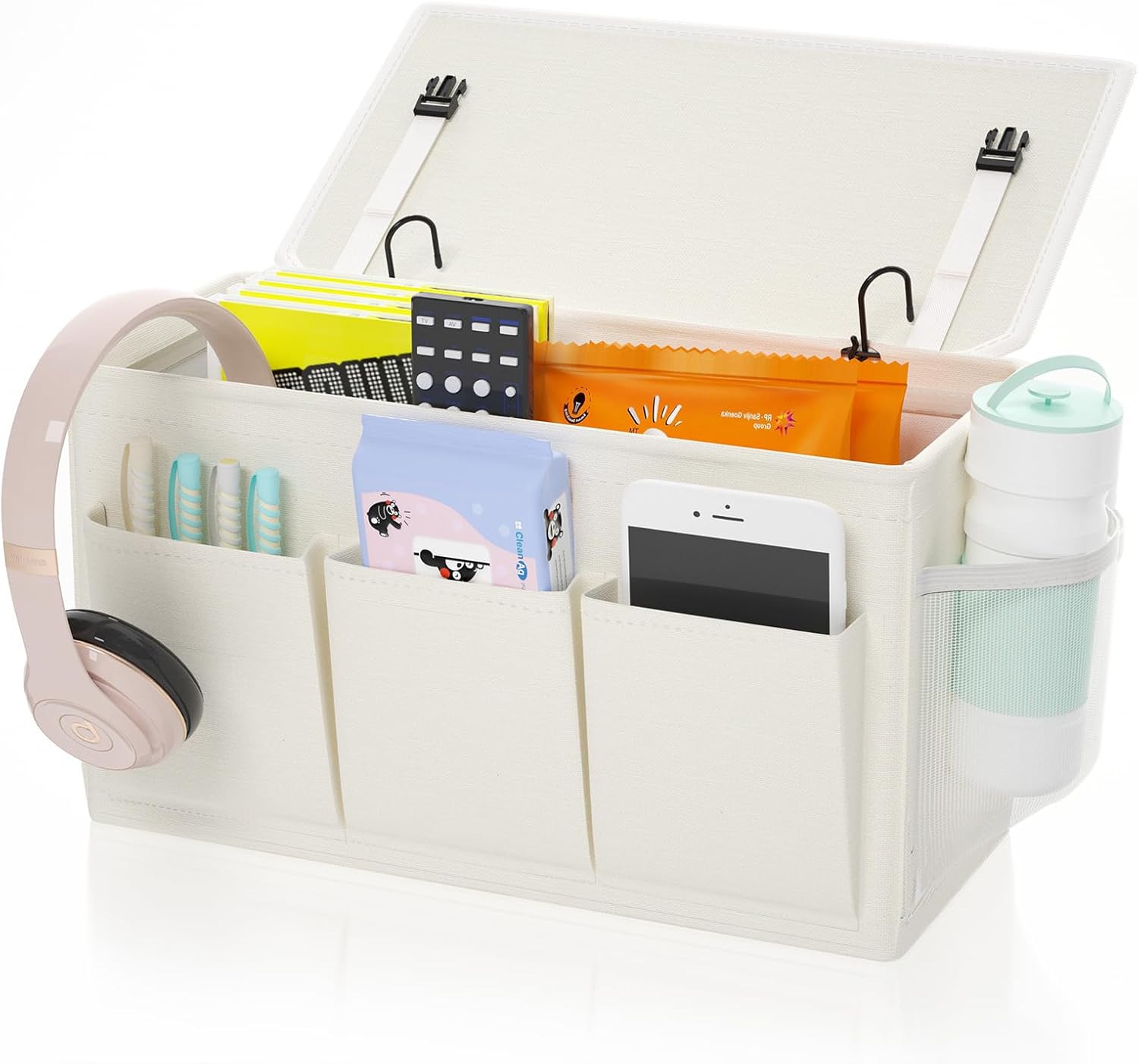 Amazon.com: Edudif Dual-purpose Bedside Caddy Bedside Organizer, Bed ...