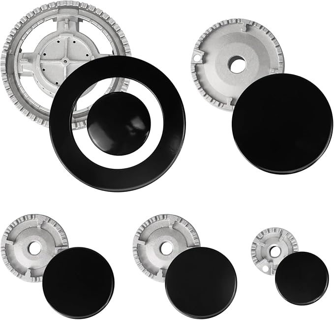 Amazon.com: Upgraded Gas Stove Burner Caps Set,Metal Stove knob Cooker ...